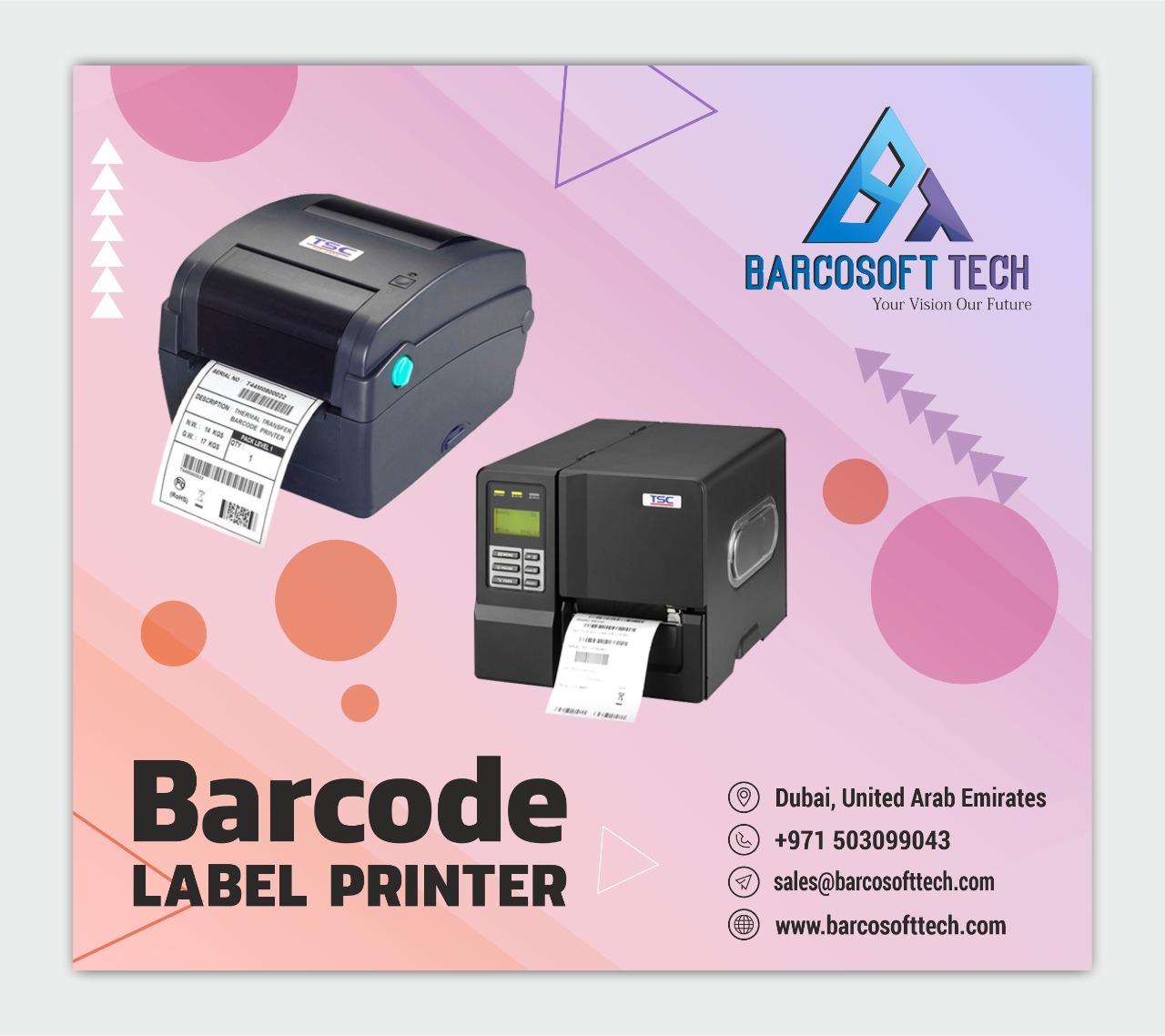 How does the barcode printer Dubai work for the manufacturing industry?
